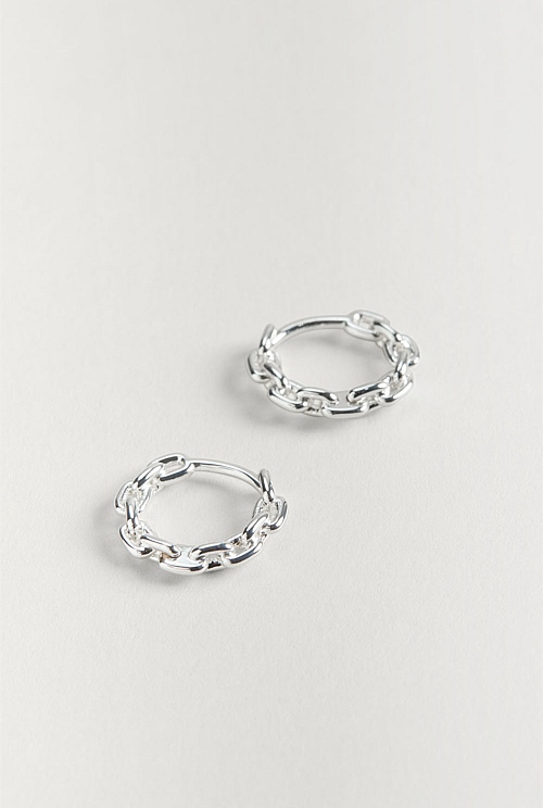 Silver Chain Sleepers - WOMEN Jewellery | Trenery