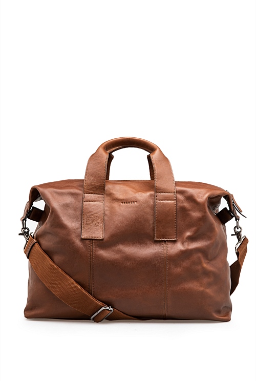 Chestnut Benjamin Leather Weekender - MEN Bags & Wallets | Trenery