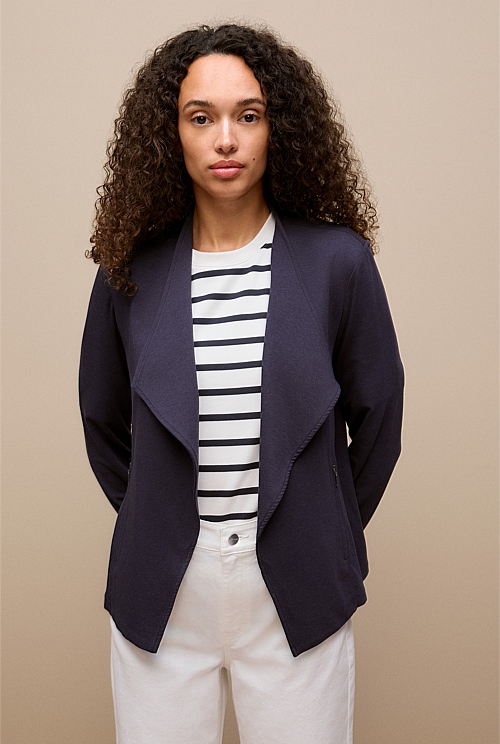 Night Sky Bamboo Viscose Blend Jacket - WOMEN Travel Capsule | Trenery