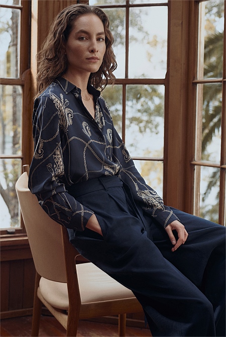 Night Sky Modal Ornate Chain Shirt - WOMEN Shirts | Trenery