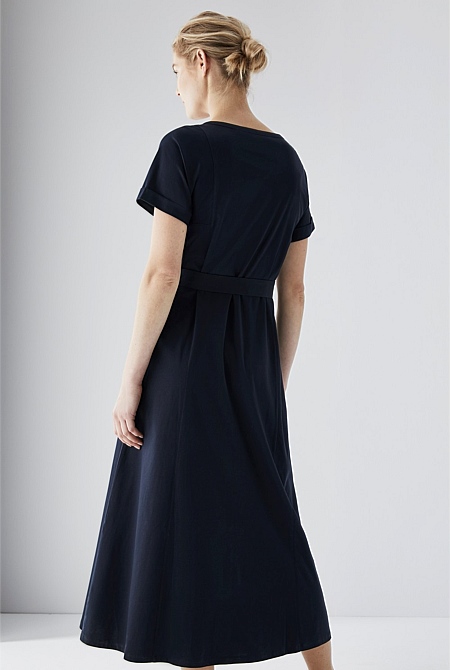 Night Sky Cotton Interlock Dress - WOMEN Dresses | Trenery
